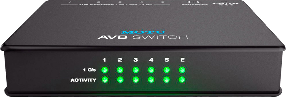 MOTU AVB Switch Five-port AVB Ethernet Switch MOTU AVB Switch Five-port AVB Ethernet Switch
