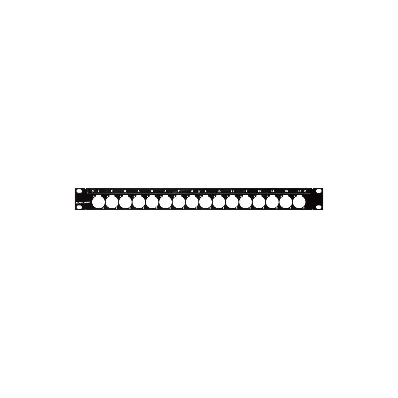 Canare161U Unloaded 16 Point XLR D-Hole Series Patch Panel