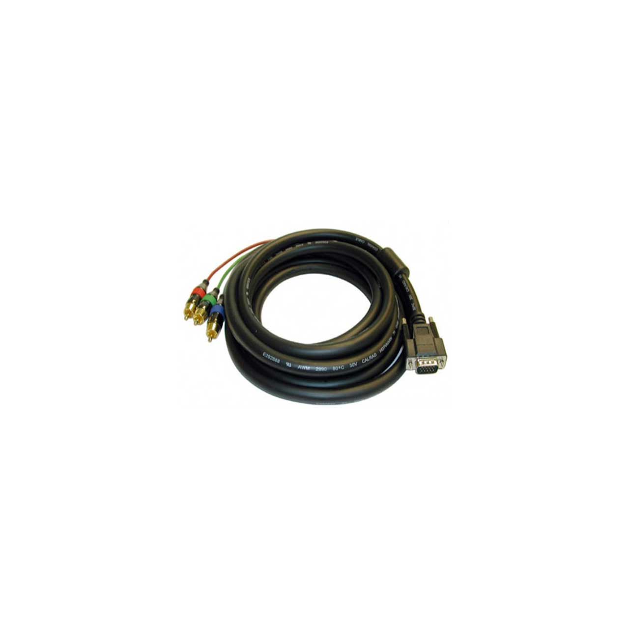 RGB Video Cable w/ HD15 Male to 3 RCA Males 20ft