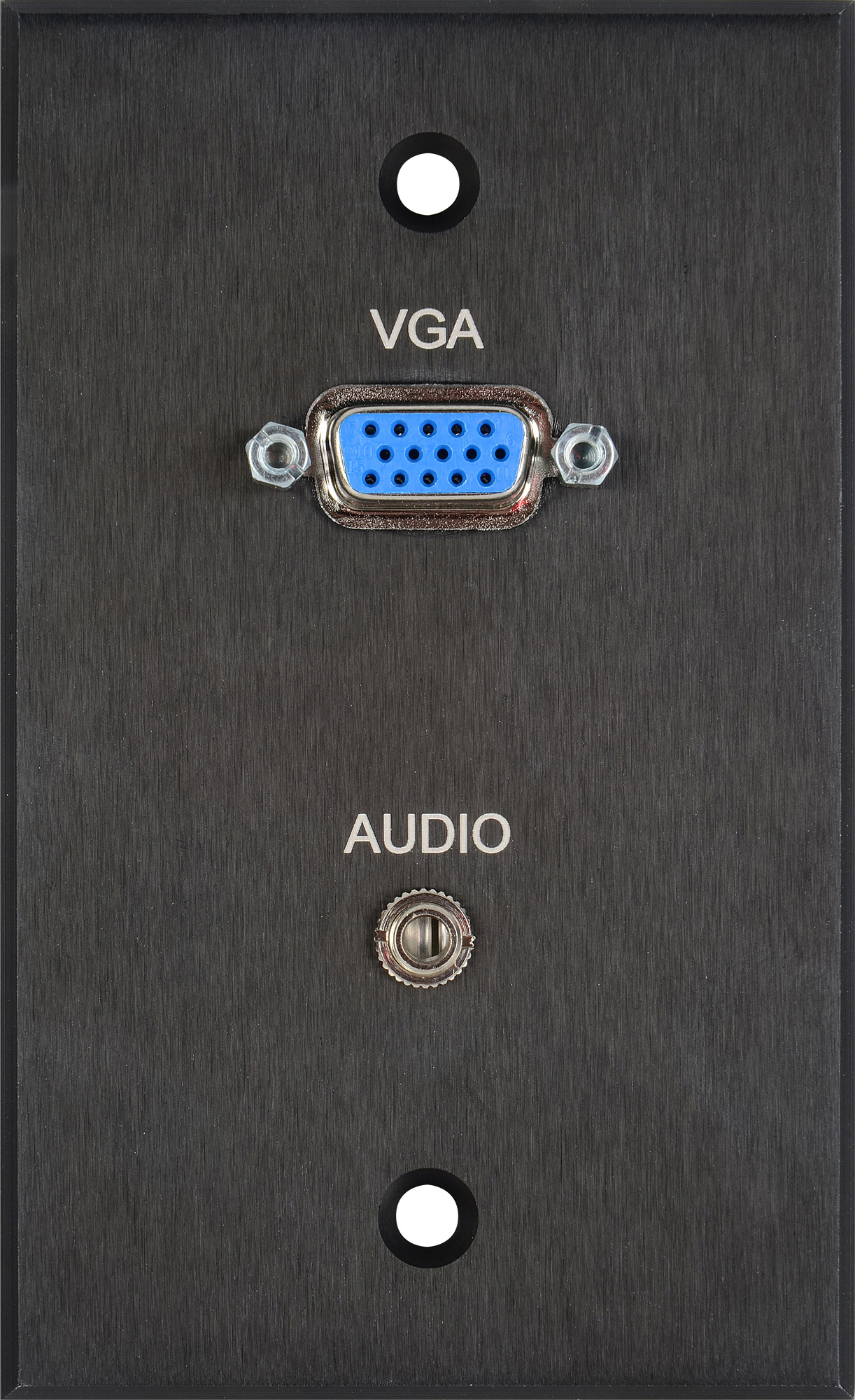 My Custom Shop Boardroom Series 1-Gang Black Anodized Wall Plate w/ VGA ...