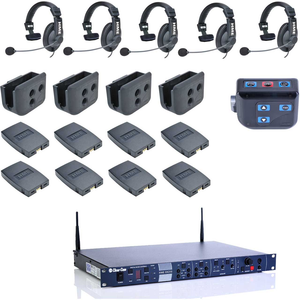 Clear-Com CZ11513 4UP 4 User DX210 2.4 GHz Wireless Intercom System ...