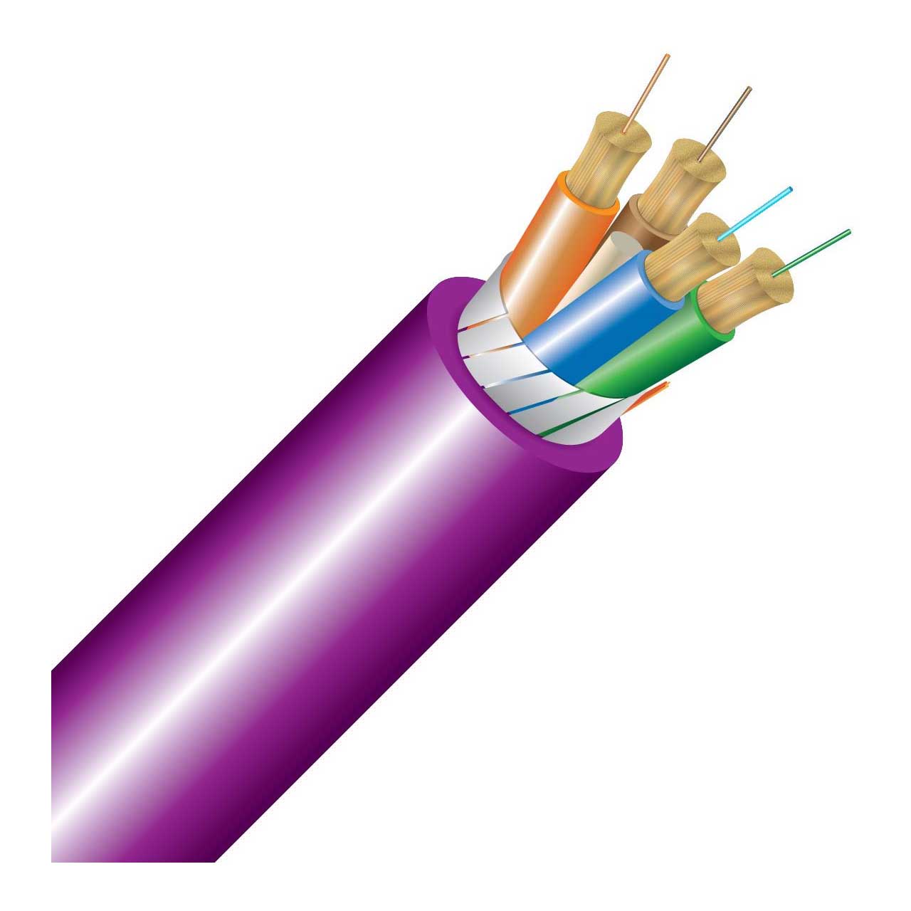 Cleerline 4B50125OM4R 4 Strand 50/125 SSF Indoor Fiber Cable 1000 foot