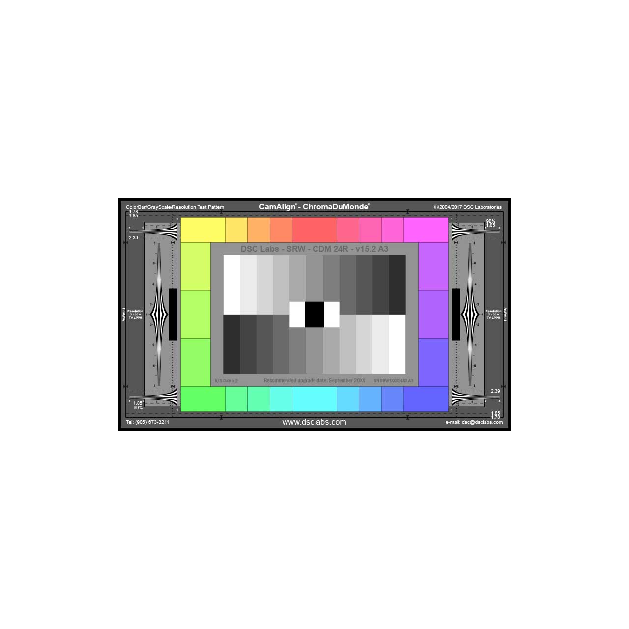 DSC Labs SRW24-CDM24R ChromaDuMonde 24 Color Correction Test Chart with ...