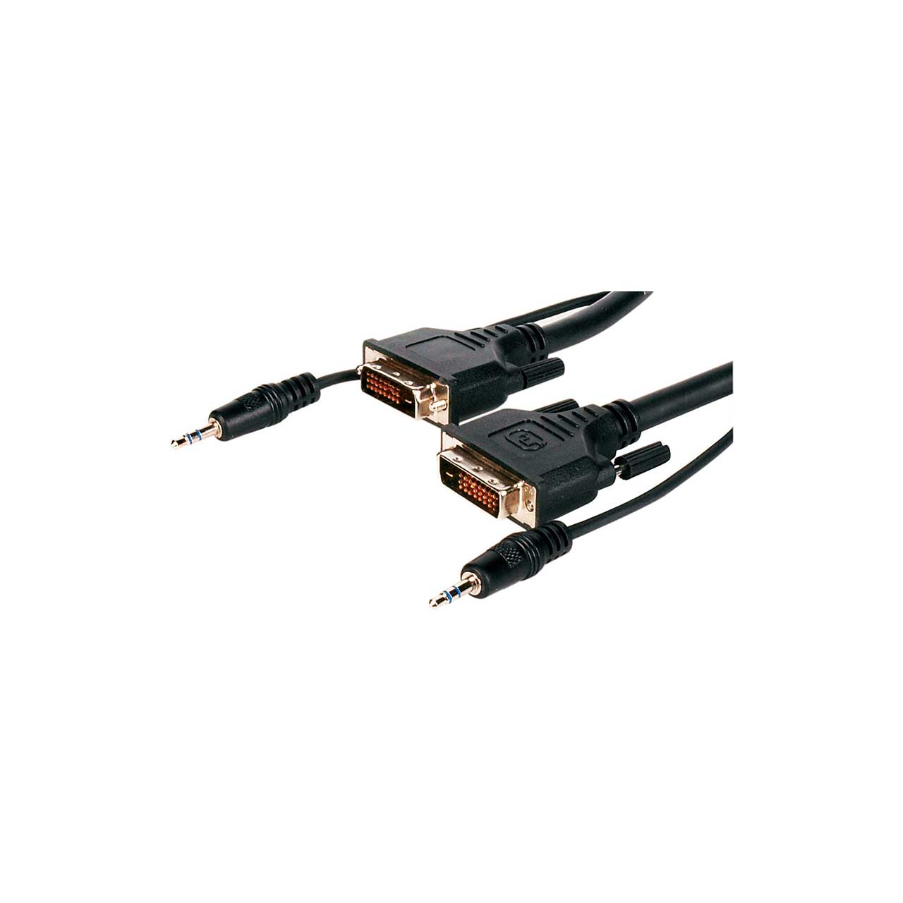 10ft DVI-D Video Cable With Attached 3.5mm Male Audio Connectors