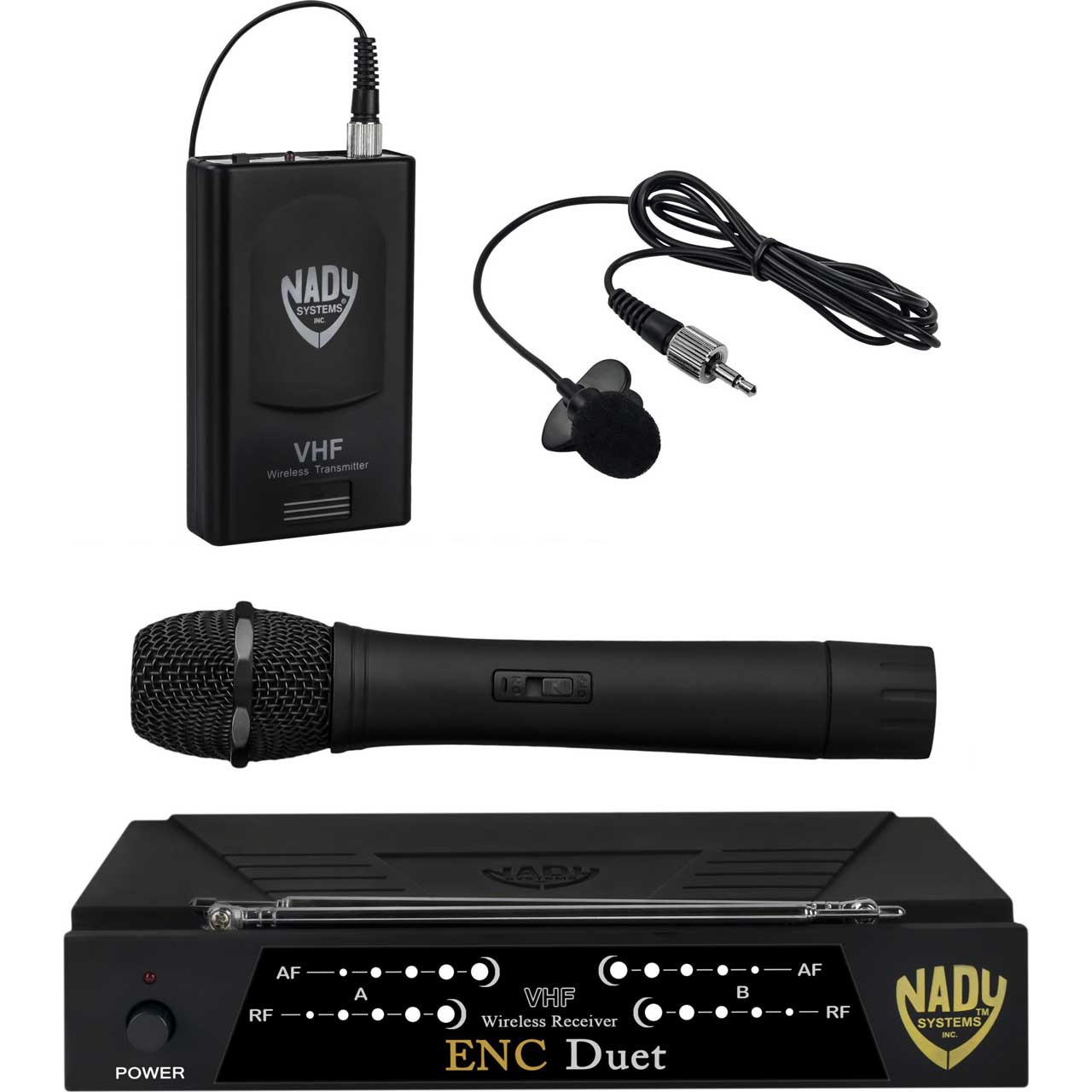 Nady ENC Duet HT/LT/O 2-Channel VHF Wireless Lav/Handheld Mic System ...