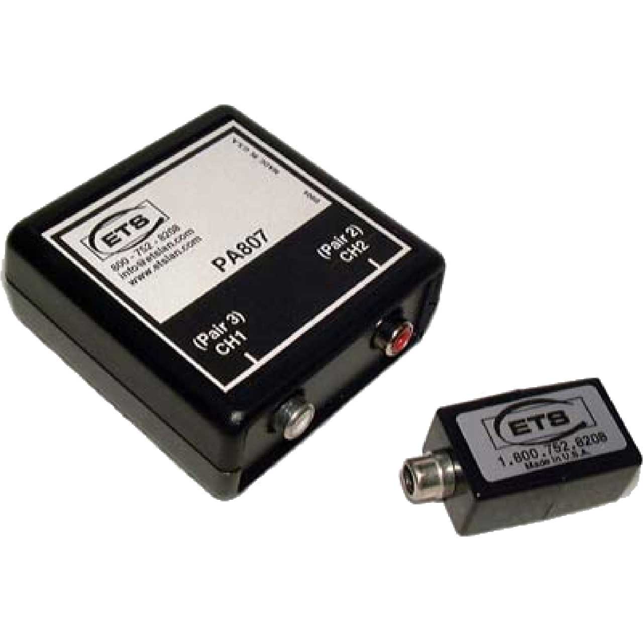 ETS PA808 Line Level Dual Stereo Audio Balun RCA Female to RJ45
