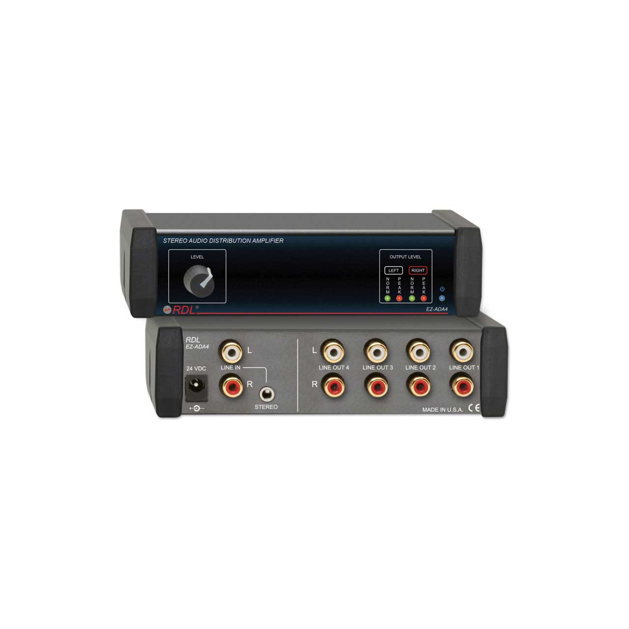 RDL EZ-ADA4 1x4 Stereo Audio Distribution Amplifier