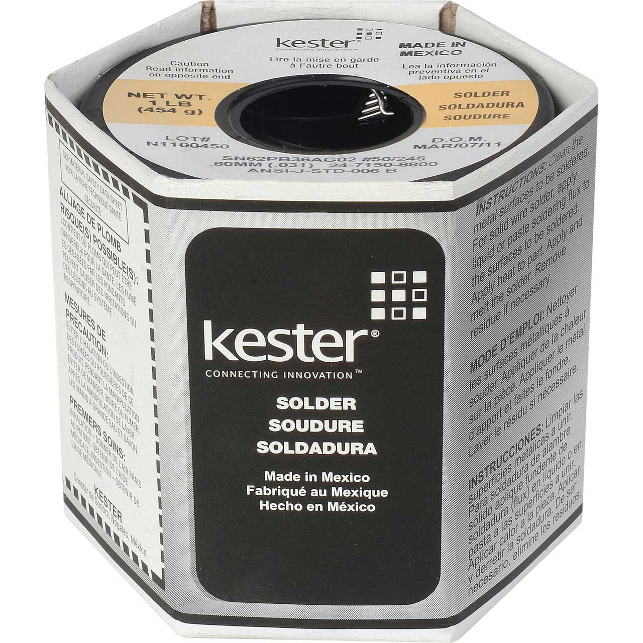 Kester 2% Silver Solder 21AWG 031 Diameter One Pound Roll