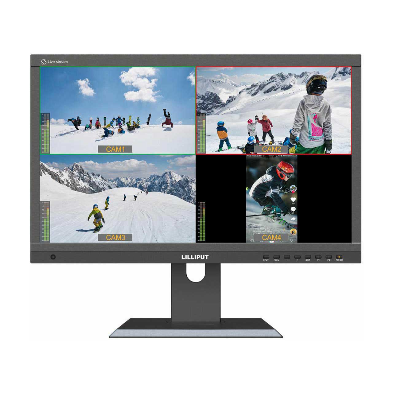 Lilliput PVM220S 21.5 inch 1920x1080 Live Stream Quad Split Multi View ...