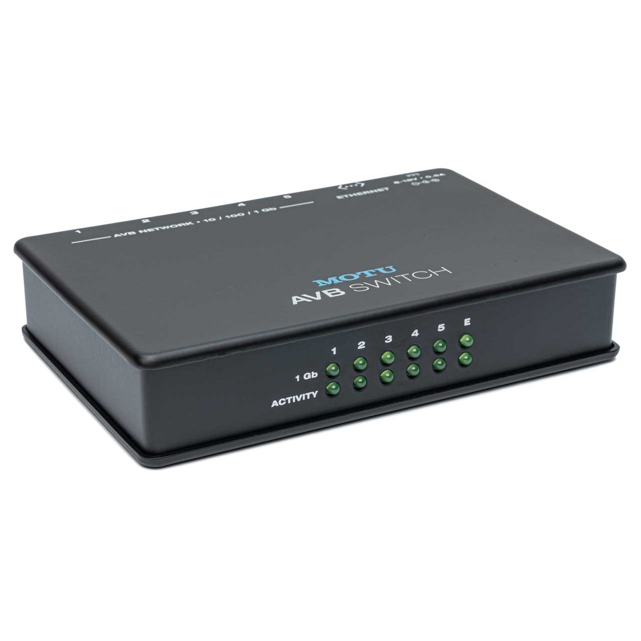MOTU AVB Switch Five-port AVB Ethernet Switch - Bstock: Writing on the ...