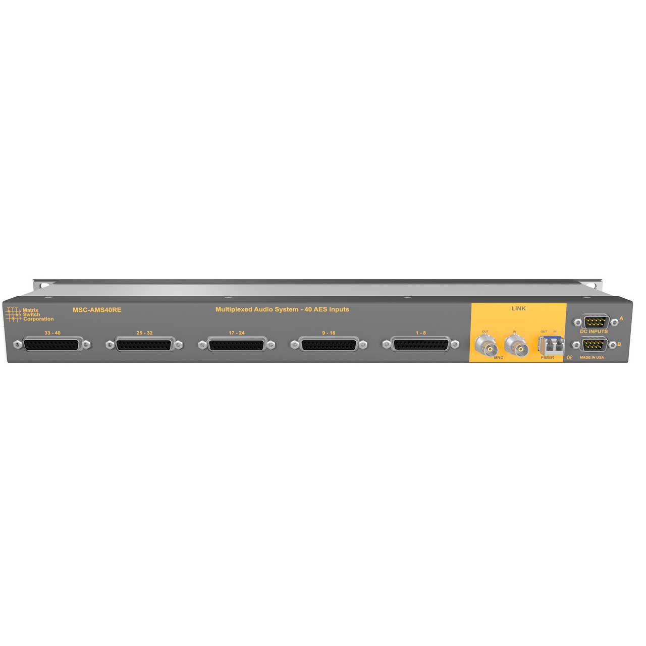 Matrix Switch MSC-AMS40RE Multiplexed Audio System 40 AES Stereo - DB25 Inputs