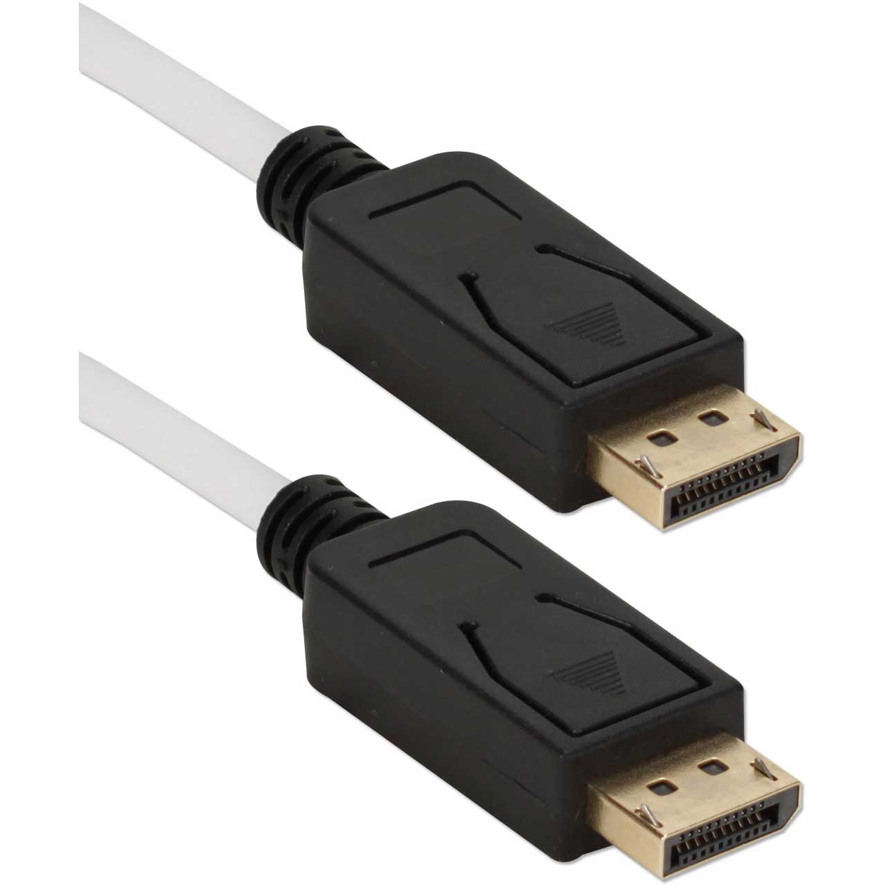 DP-10BWBK 10 Foot DisplayPort UltraHD 4K White Cable with Black ...