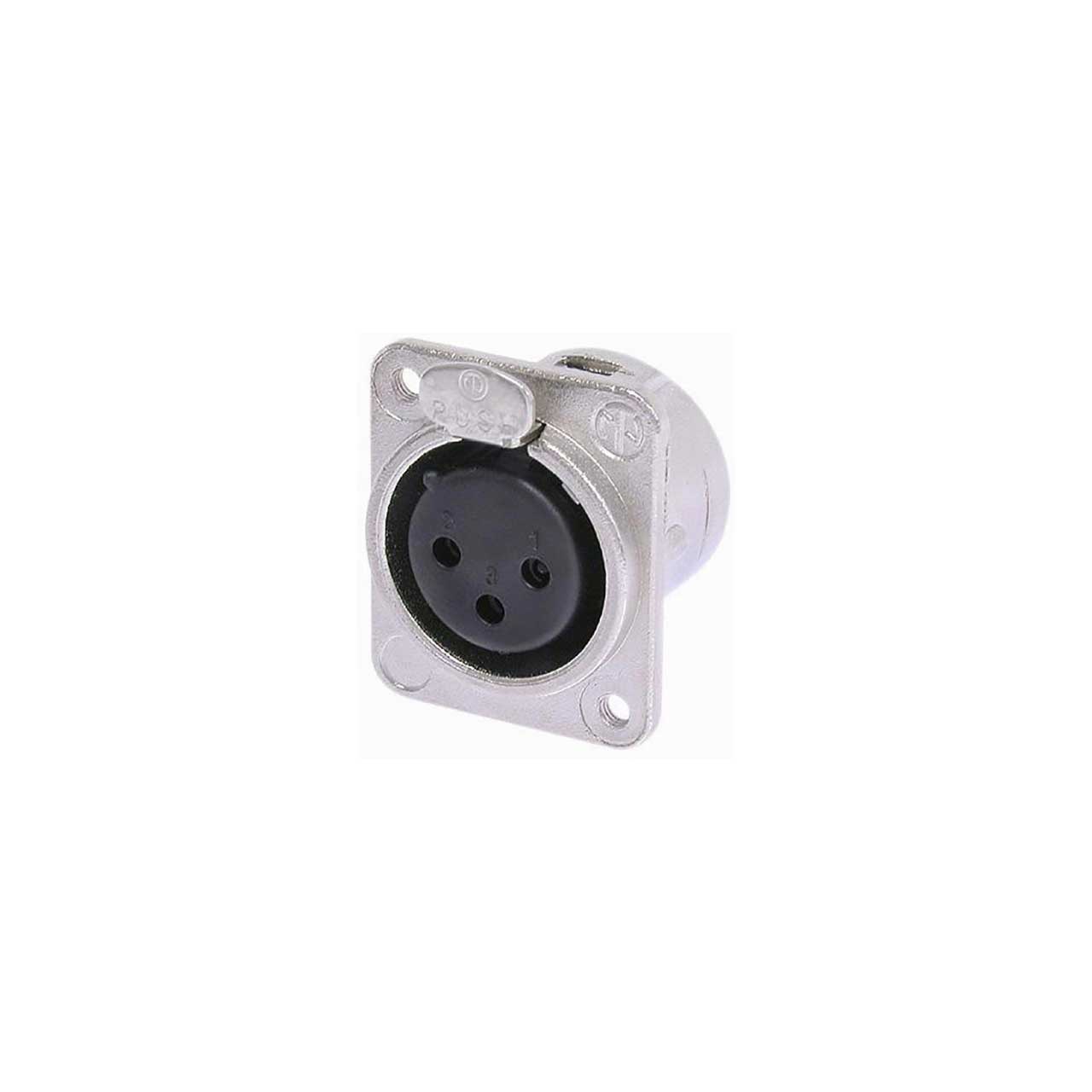 NEUTRIK NC3FDM3-L-1 3-Pin XLR Female Panel/Chassis M3 Mount Connector ...