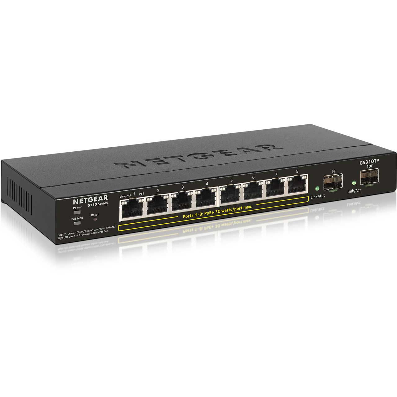 NETGEAR GS310TP-100NAS S350 8-Port Gigabit PoEplus Smart Managed Pro ...