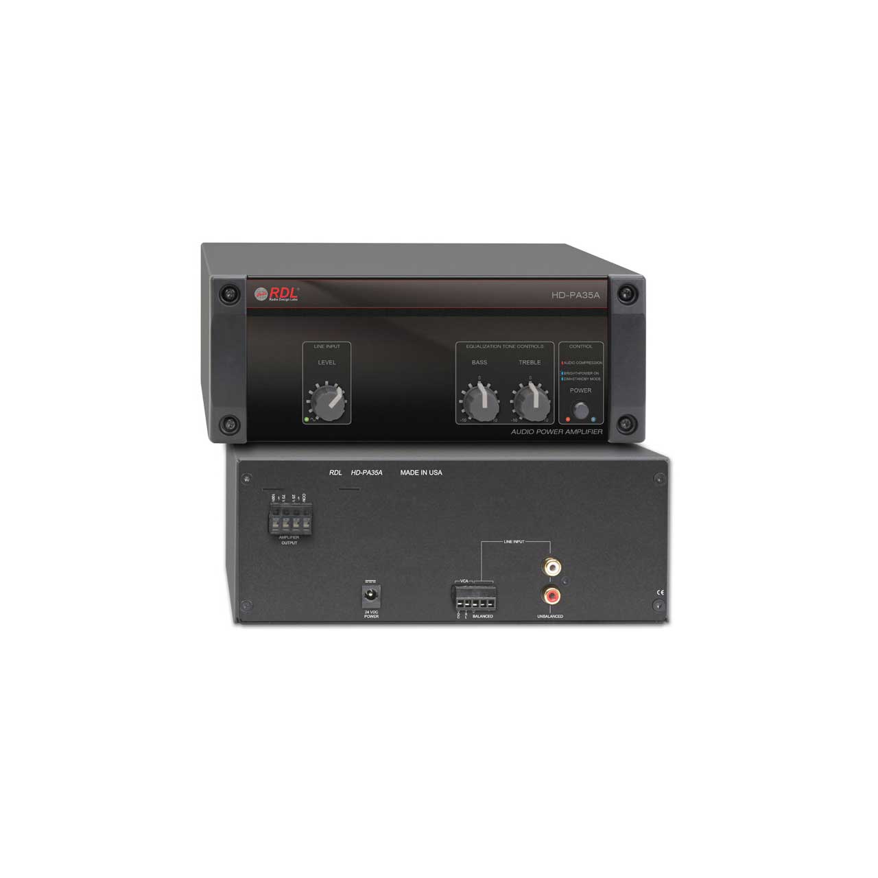 RDL HD-PA35A 35 Watt Power Amplifier with Power Supply