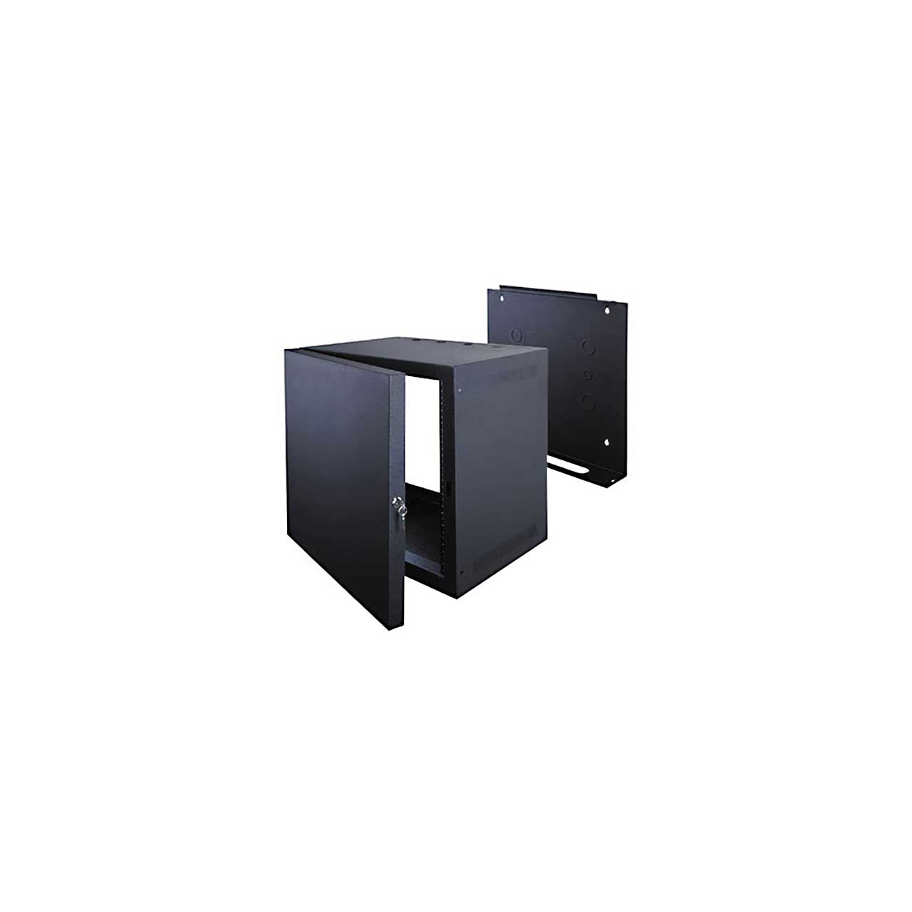 7 Space Deep Wall Rack with Door -Black