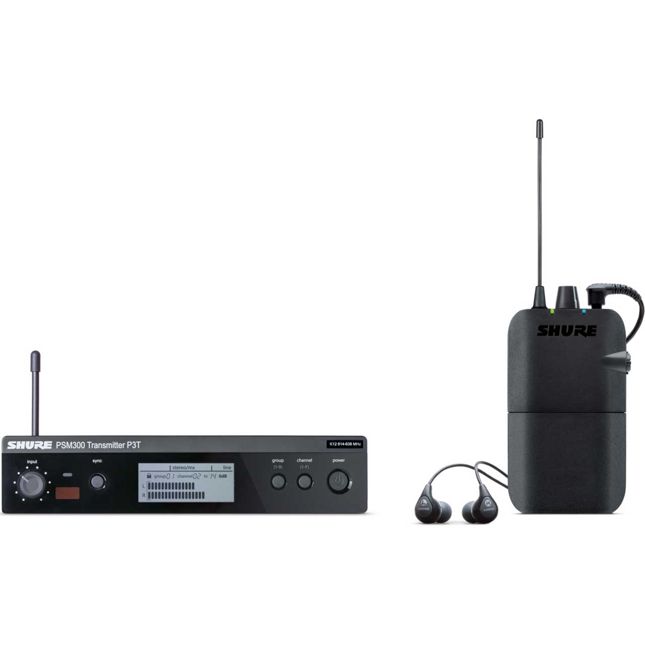 Shure PSM 300 Stereo Personal In Ear Monitor System with SE112-GR ...