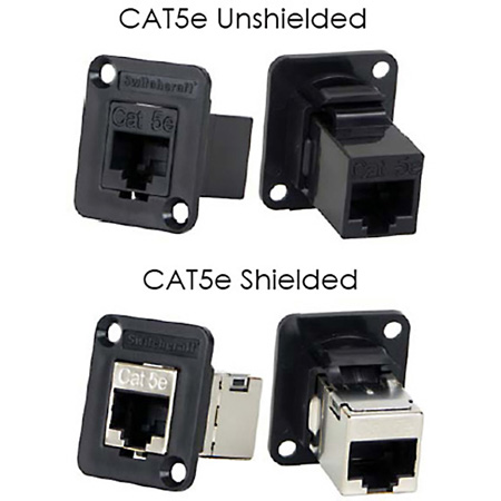 Switchcraft EHRJ45P5ES RJ45 Cat5 Feedthru Panel Mount Connector (Shielded)