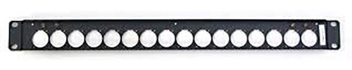 Canare 1U-AS1D 1RU Flat Connector Panel with Neutrik D Type Holes x 16