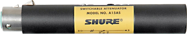 Shure A15AS 15dB / 20dB / 25 dB Switchable Attenuator