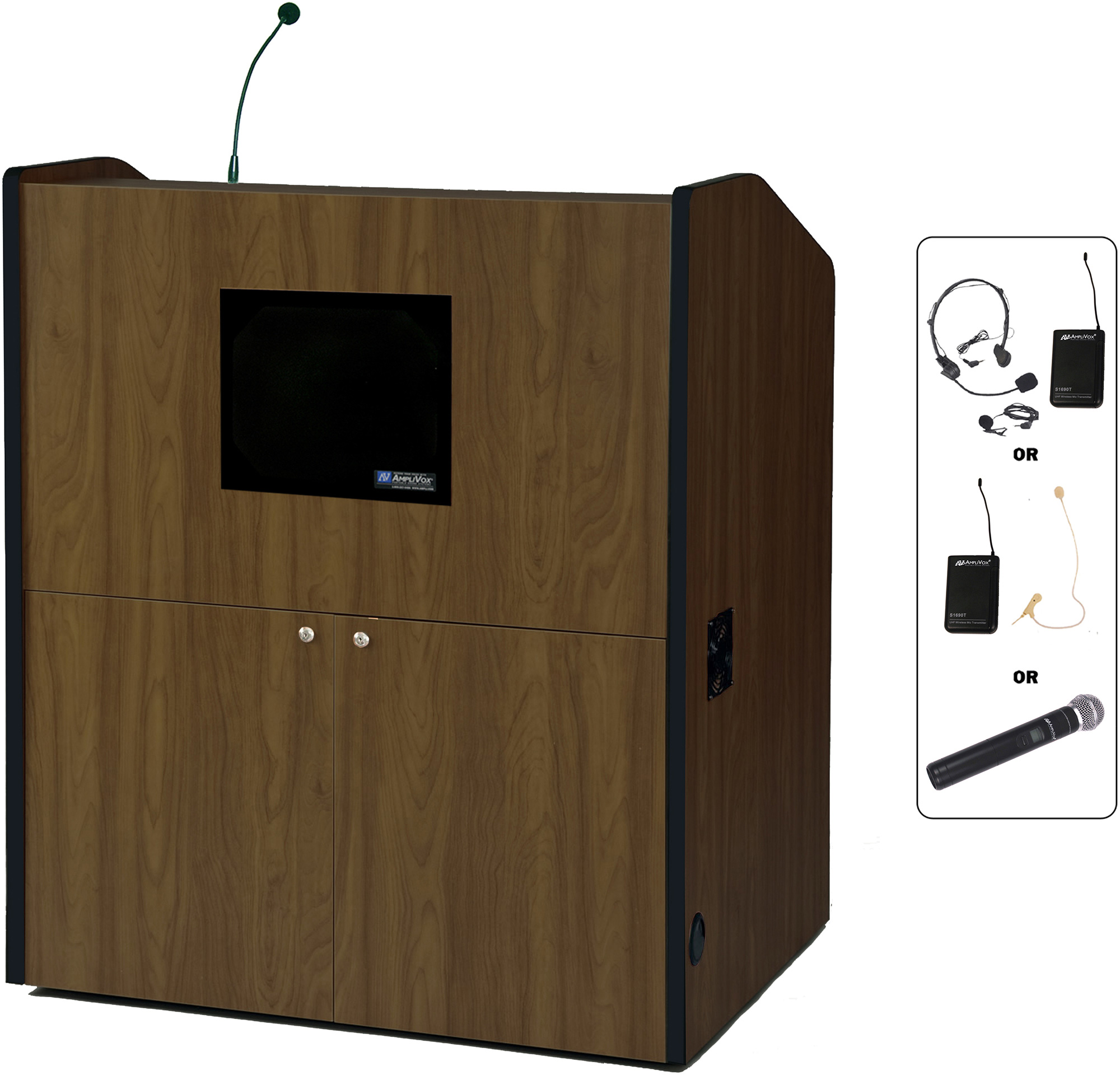 SW3430WT Wireless Multimedia Smart Podium - Walnut