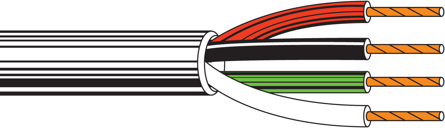 Belden 8489 Non-Paired - Four-Conductor 18 AWG Control Cable 1000 Ft Chrome