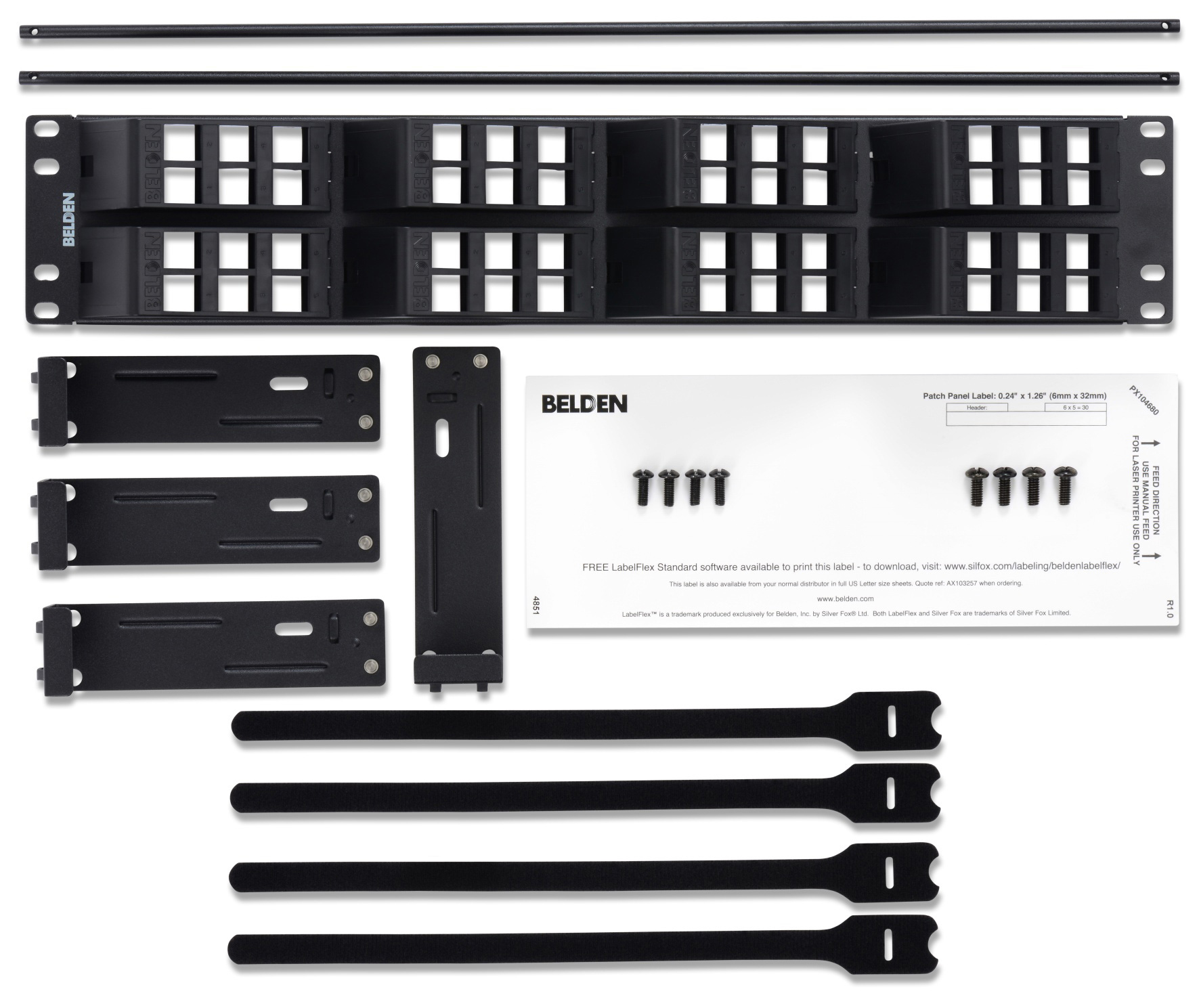 Belden AX103249 KeyConnect AngleFlex Modular Blank Keystone Patch Panel ...