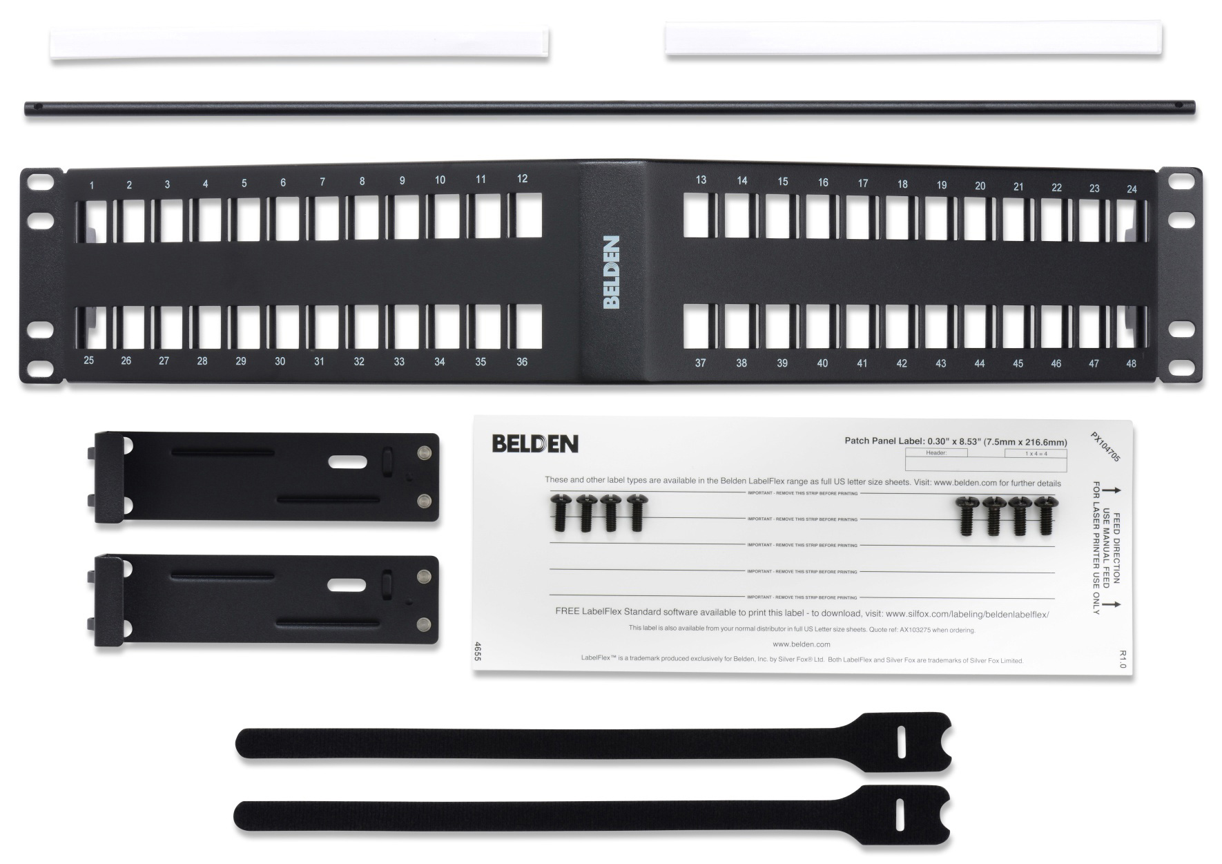 Belden AX104601 KeyConnect Angled Modular Keystone Patch Panel - 48 ...