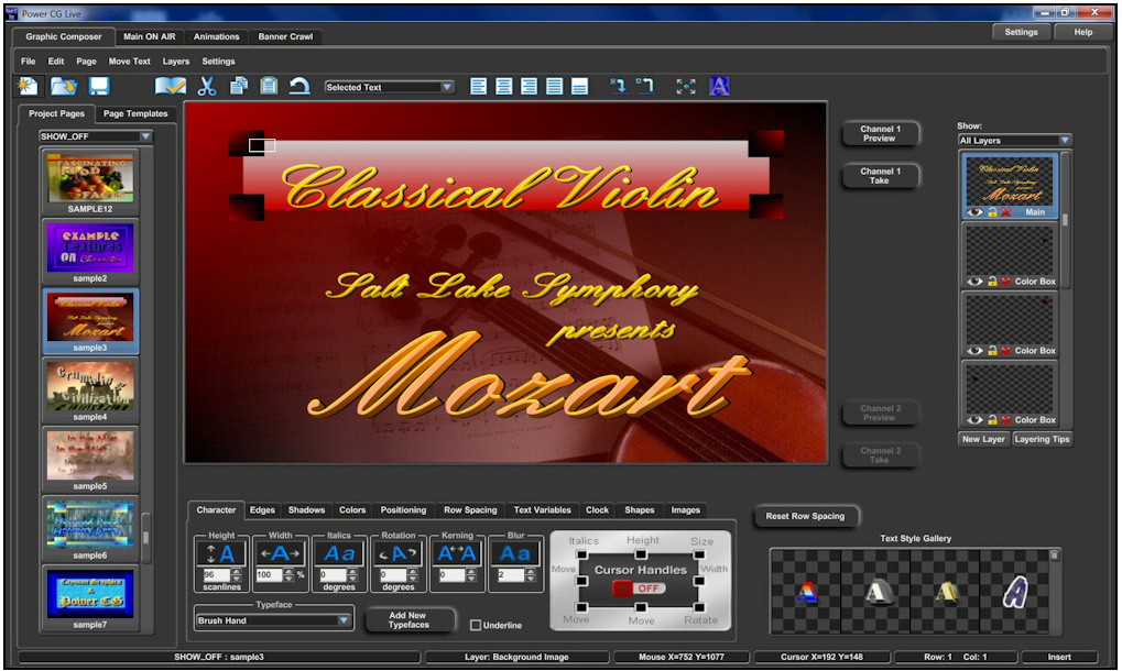 Cayman Graphics Power CG Live High Definition Character Generator