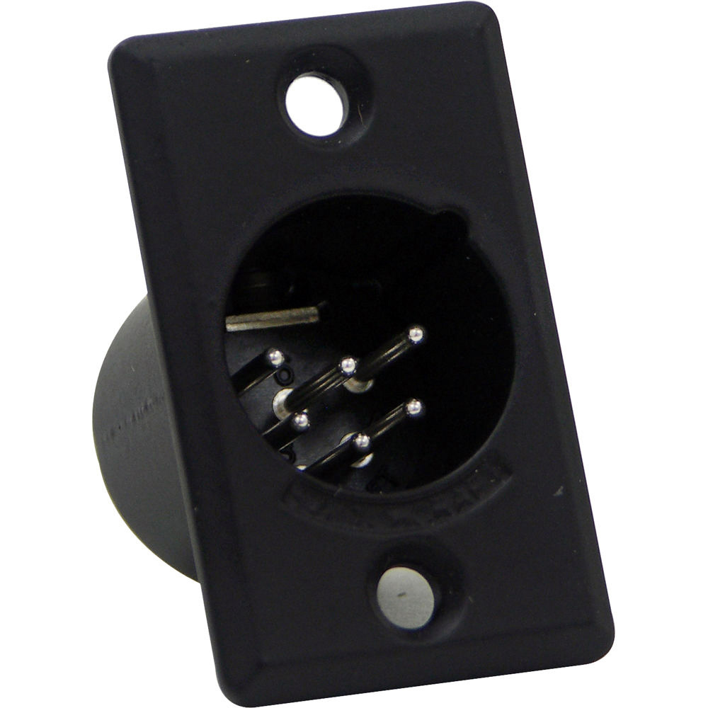 Switchcraft D6MB 6-Pin Male XLR Panel/Chassis Mount Connector - Black