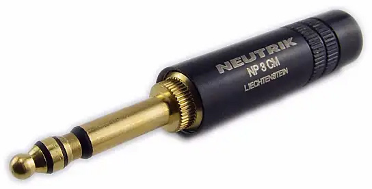 Neutrik NP3CM-B TRS .206 Inch MIL/B-Gauge Phone Plug - Black/Brass