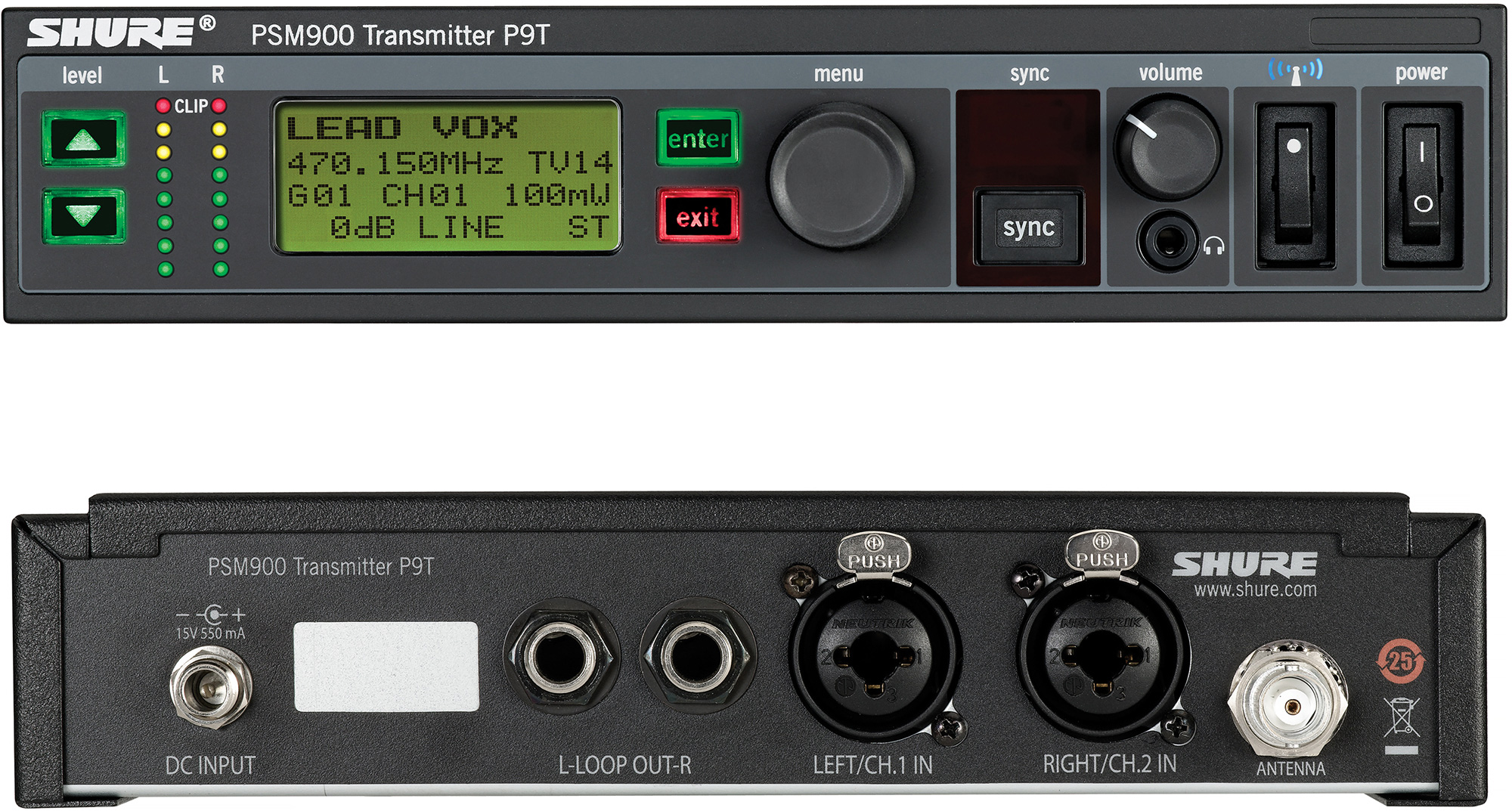Shure P9T-G6 PSM 900 Transmitter - G6 (470-506 MHz)