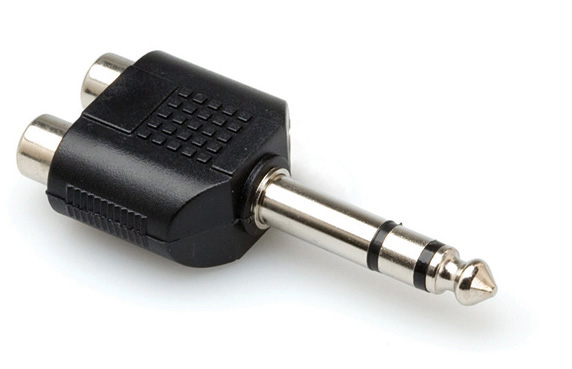 Stereo 1/4 Inch TRS Male Plug to Dual RCA Female Jack Audio Adapter