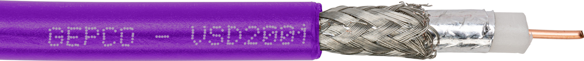 Gepco VSD2001 RG6 4.5GHz High Definition SDI Coax Cable 1000 Ft Purple