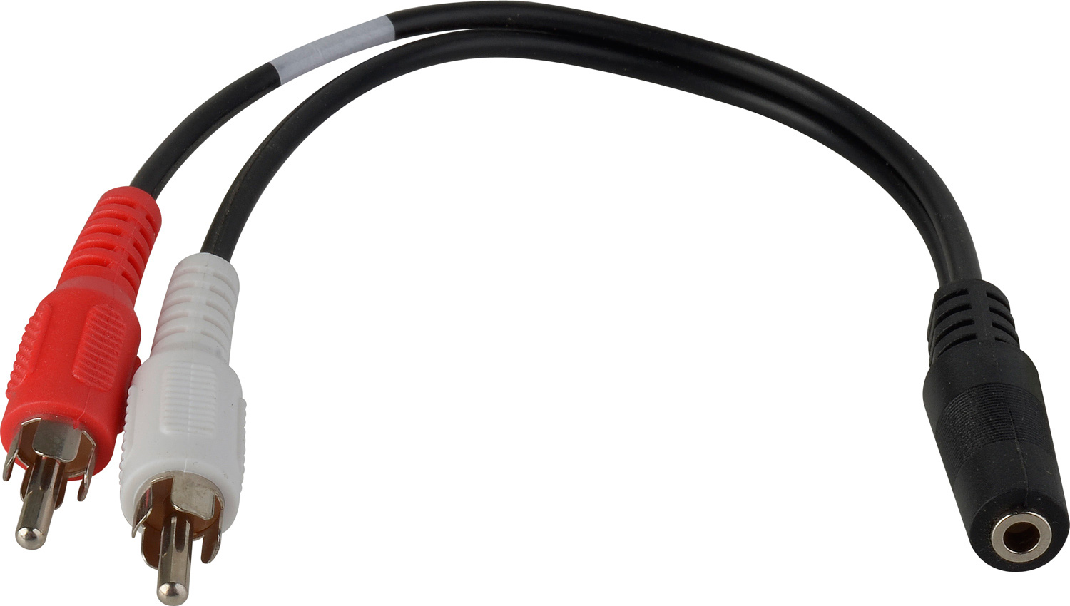 Y-MFS-2P Stereo 3.5mm Mini Female to 2 RCA Male Y-Cable 6 Inch