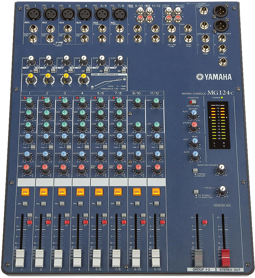 Yamaha MG124C 12 Input Analog Stereo Mixing Console
