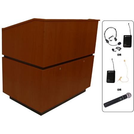 Amplivox SW3030-MH Coventry Multimedia Lectern - Wireless Sound- Mahogany