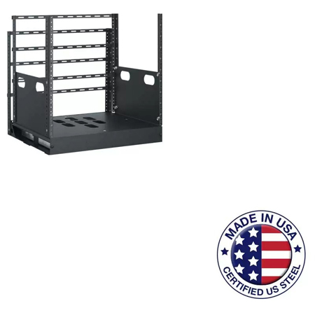 Lowell LPTR4-1019 10RU Pull & Turn Millwork Rack w/ Four Support Rails ...