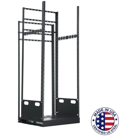 Lowell LPTR4-3023 30RU Pull & Turn Millwork Rack w/ Four Support Rails ...