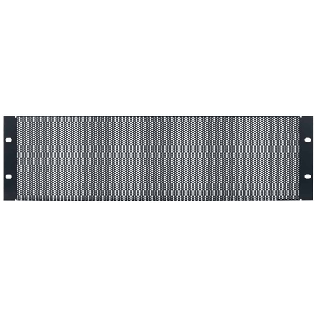 Lowell SVP-3 3RU Steel Vent Panel / Black / 35 Percent Open Area