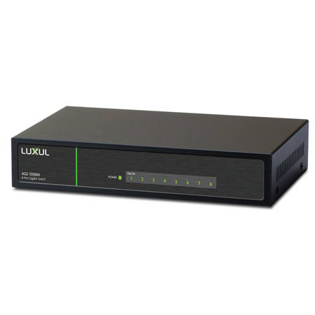 Luxul AGS-1008M AV Series 8-port Gigabit Switch with PoE Input and Mag ...