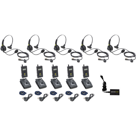 Pliant Technologies MicroCom 900M Wireless Intercom Kit with 5x ...