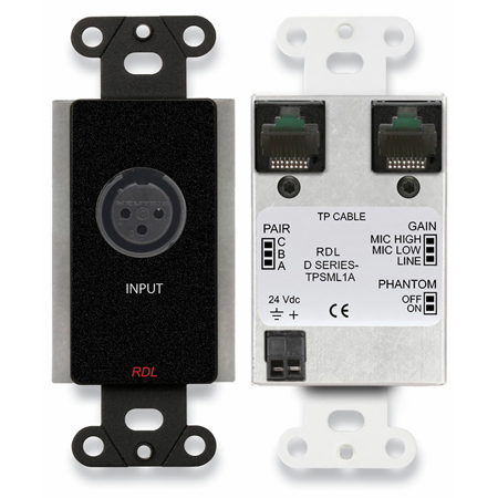 RDL DB-TPSML1A Active Single-Pair Sender Wall Plate - Twisted Pair ...