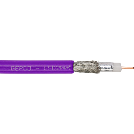 Gepco VSD2001 RG6 4.5GHz High Definition SDI Coax Cable 500Ft. Violet