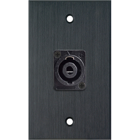 My Custom Shop 1-Gang Black Anodized Wall Plate w/ One 4-Pole speakON ...