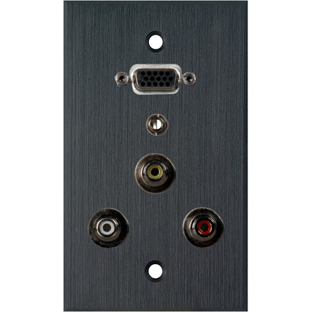 My Custom Shop 1-Gang Black Anodized Wall Plate w/ 1-VGA Female Barrel ...