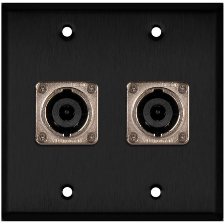 My Custom Shop WPBA-2155 2-Gang Black Anodized Wall Plate w/ 2 NEUTRIK ...