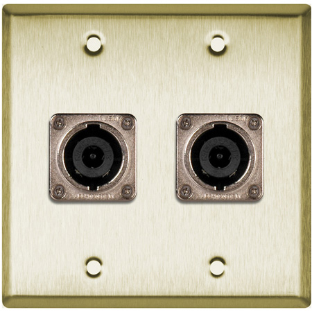 My Custom Shop 2-Gang Brass Wall Plate w/ 2 Neutrik NL8MPR 8 Pole ...