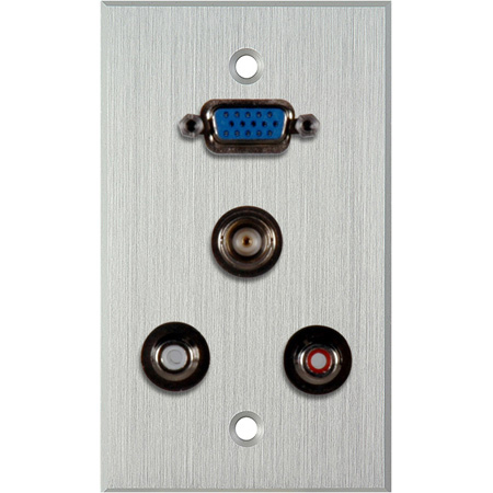 My Custom Shop 1-Gang Clear Anodized Wall Plate w/ 1 HD15 VGA/2 RCA ...