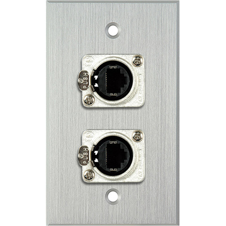 My Custom Shop 1-Gang Clear Anodized Wall Plate w/ 2 Neutrik RJ45 To ...